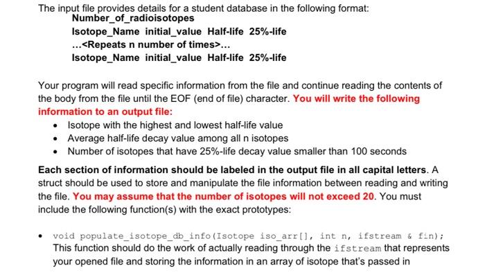 Solved Part II: (8 pts) Using File 1/O to work with array of | Chegg.com
