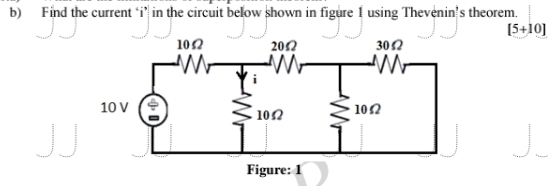 Solved b) ﻿Find the current ' i ' ﻿in the circuit below | Chegg.com