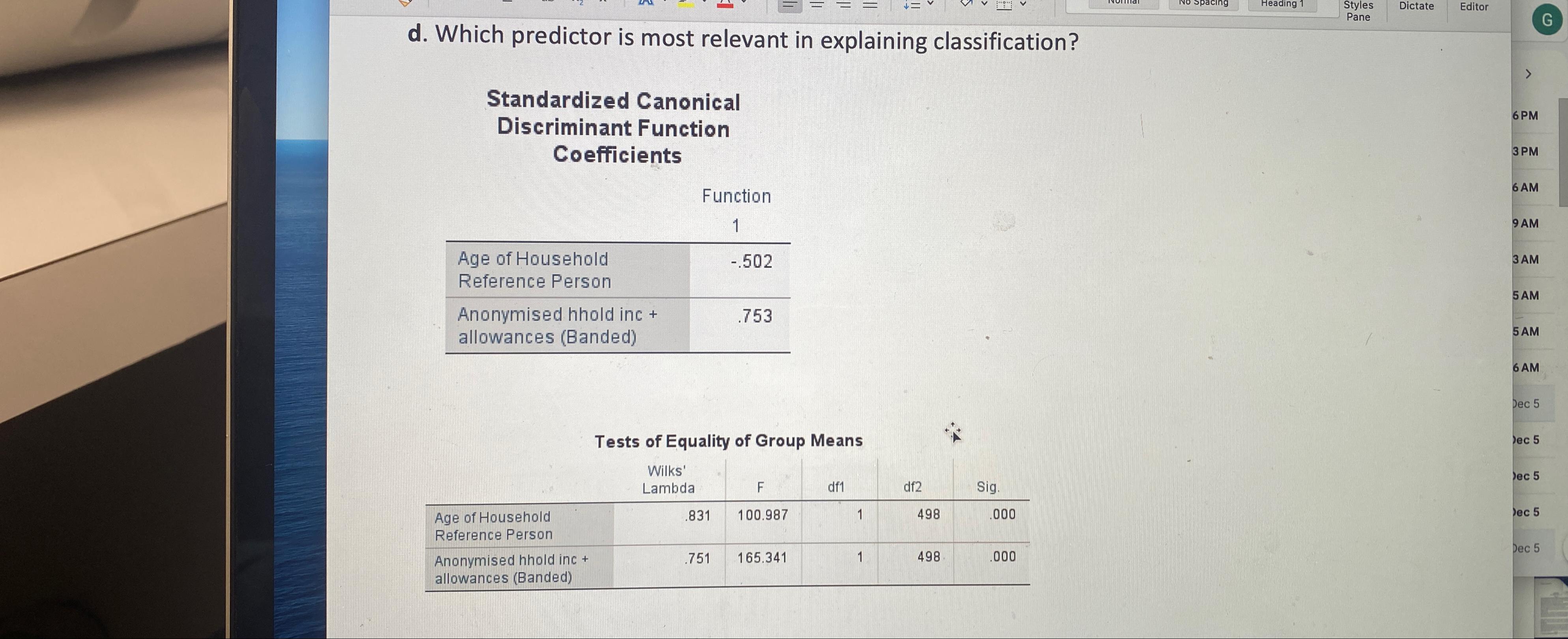 Solved d. ﻿Which predictor is most relevant in explaining | Chegg.com