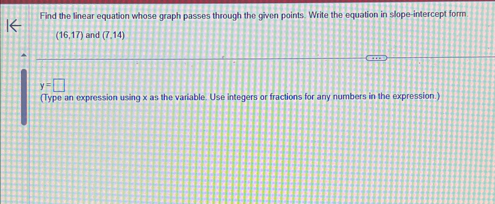 Solved Find the linear equation whose graph passes through | Chegg.com
