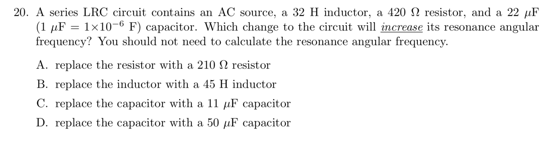 Solved A series LRC circuit contains an AC source, a 32 ﻿H | Chegg.com