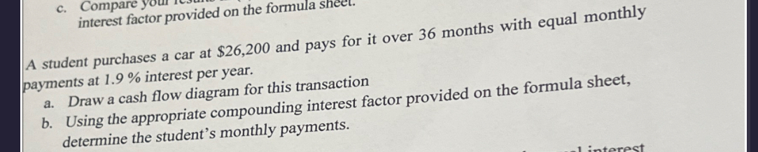 Solved interest factor provided on the formula sheet.A | Chegg.com