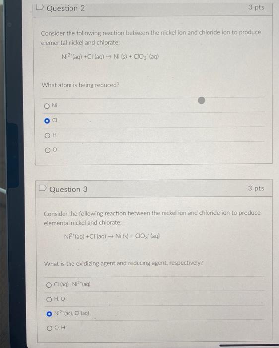 Solved Consider the following reaction between the nickel | Chegg.com
