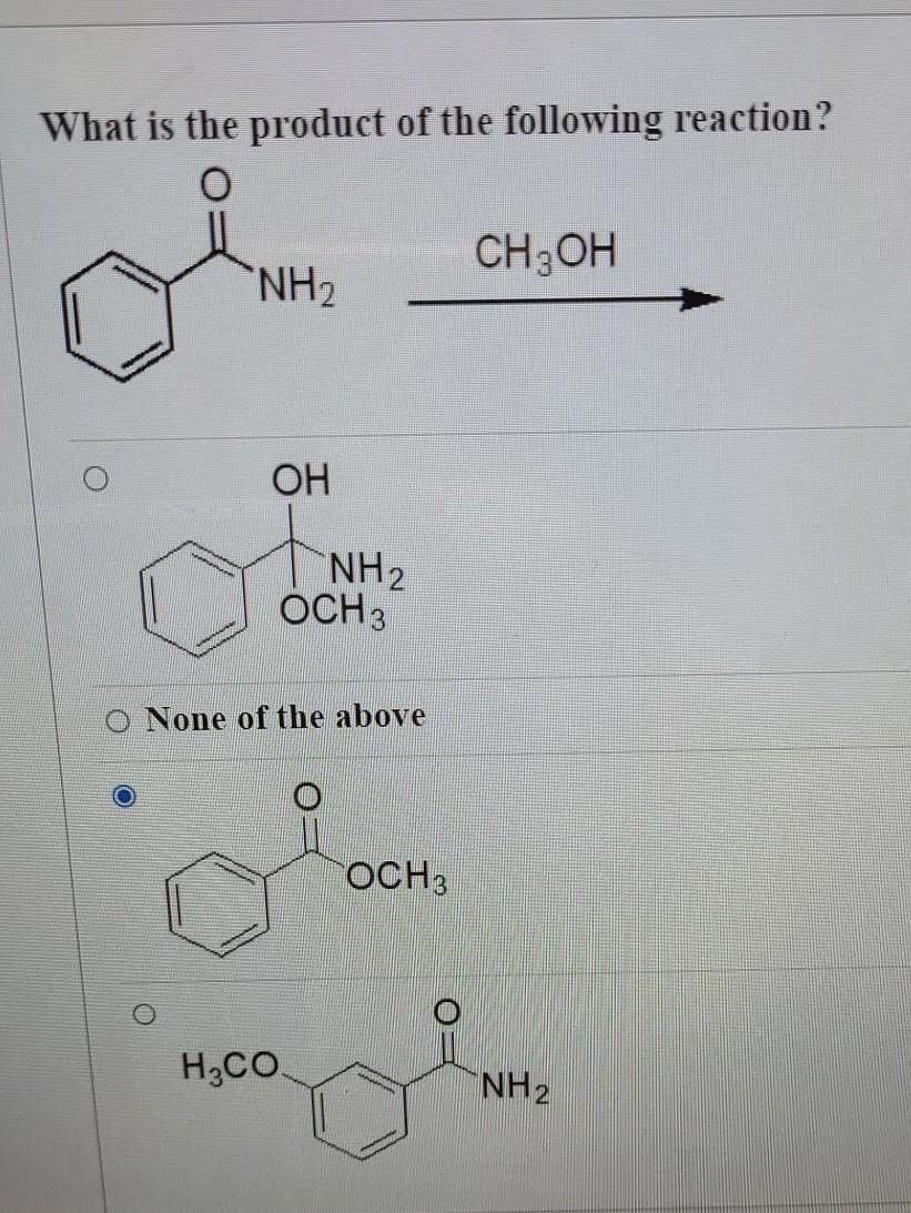 Solved What is the product of the following reaction? O | Chegg.com