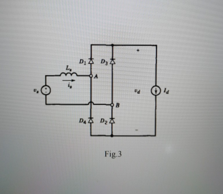 Solved 3. Fig.3 shows the single-phase diode bridge | Chegg.com
