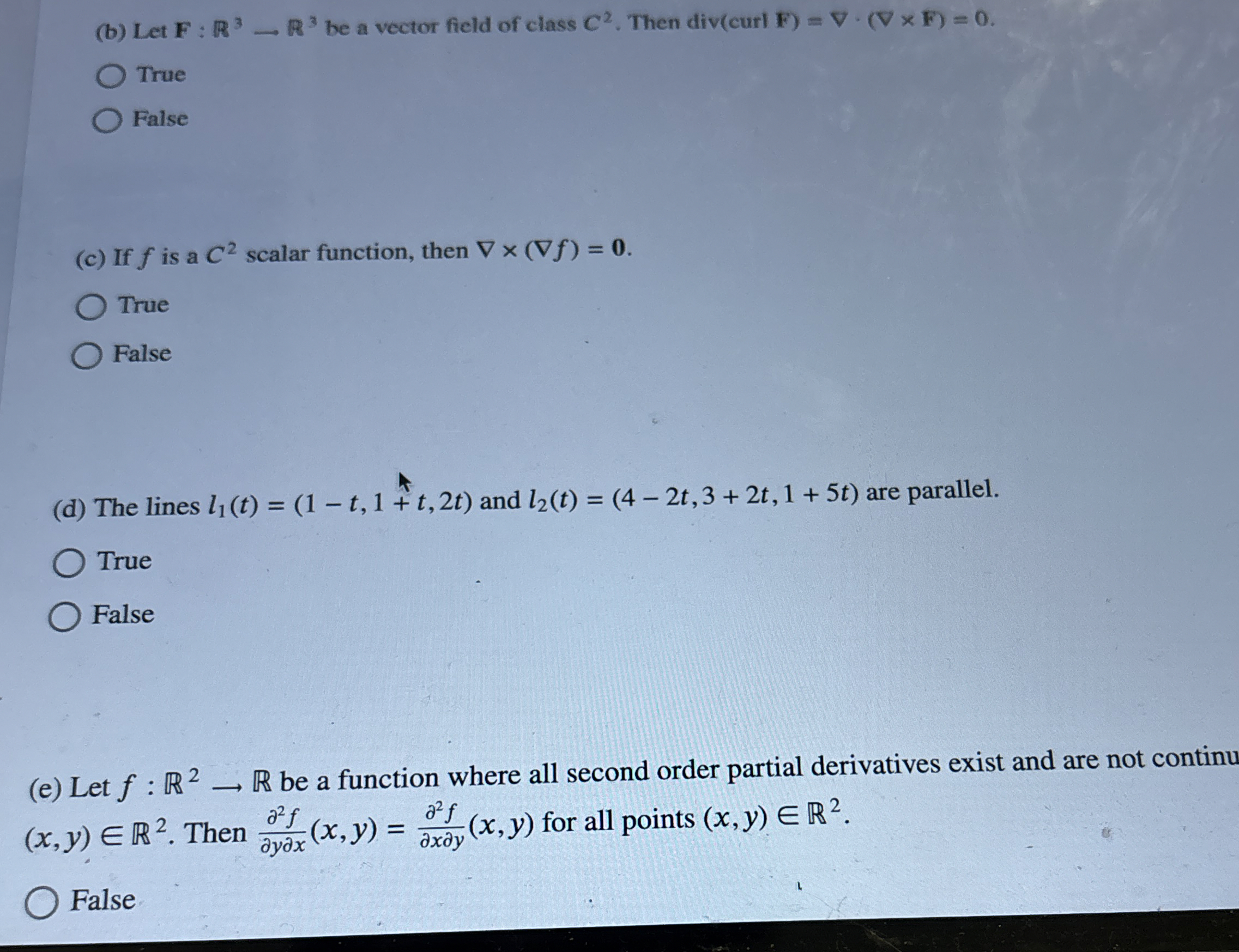 Solved (b) ﻿Let F:R3→R3 ﻿be a vector field of class C2. | Chegg.com