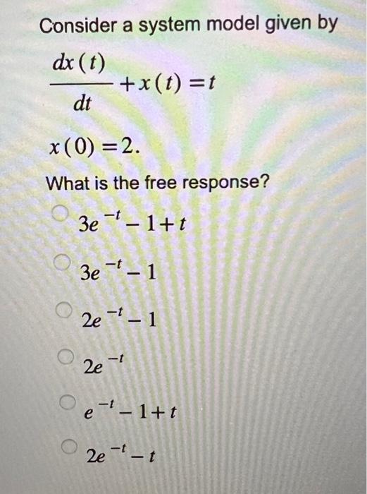 Solved Consider a system model given by | Chegg.com
