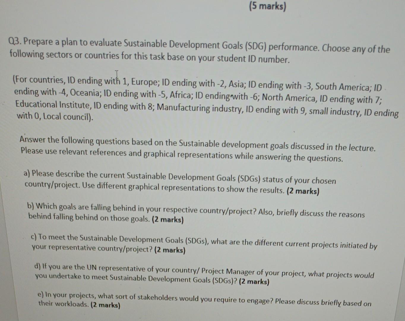 Solved Q3. Prepare a plan to evaluate Sustainable | Chegg.com