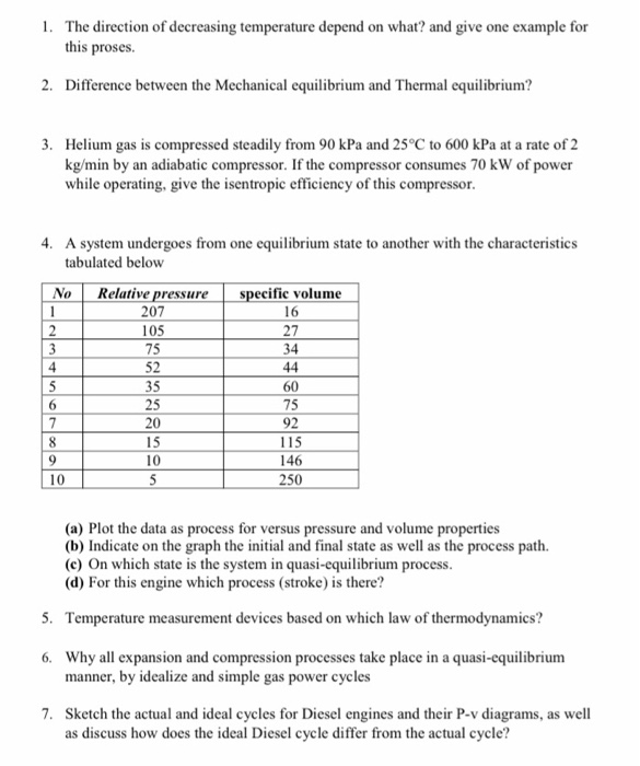 Solved 1. The direction of decreasing temperature depend on | Chegg.com