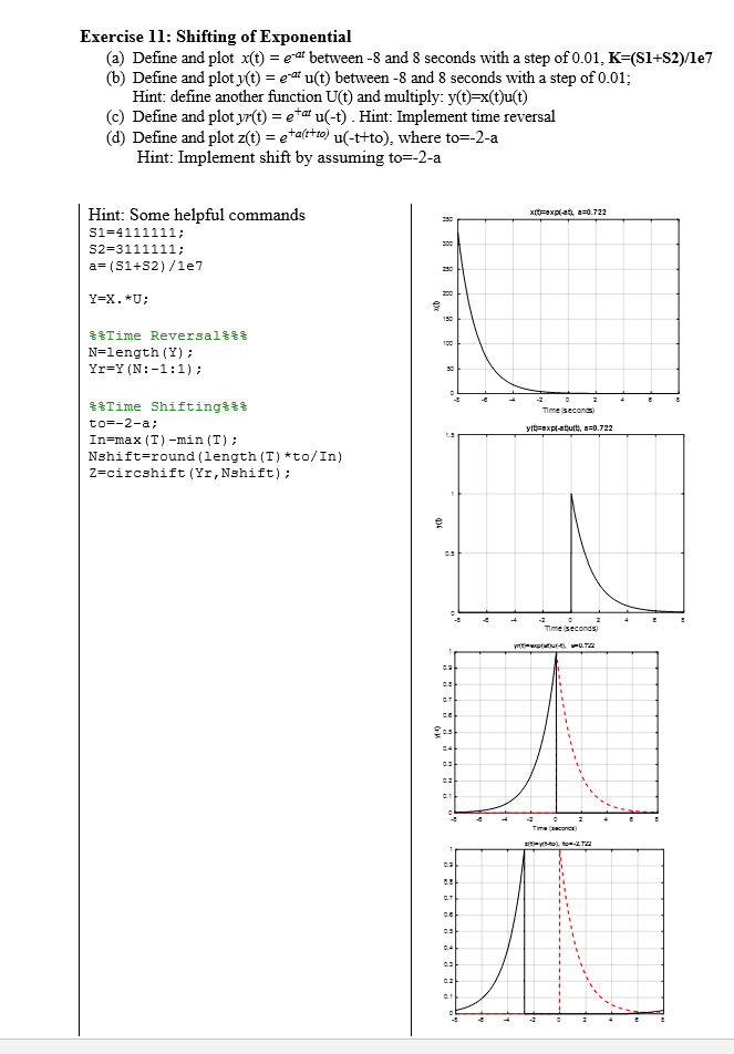 Solved Exercise 11: Shifting of Exponential (a) Define and | Chegg.com
