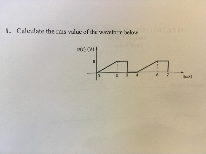 Solved 1. Calculate the rms value of the waveform below 6 3 | Chegg.com