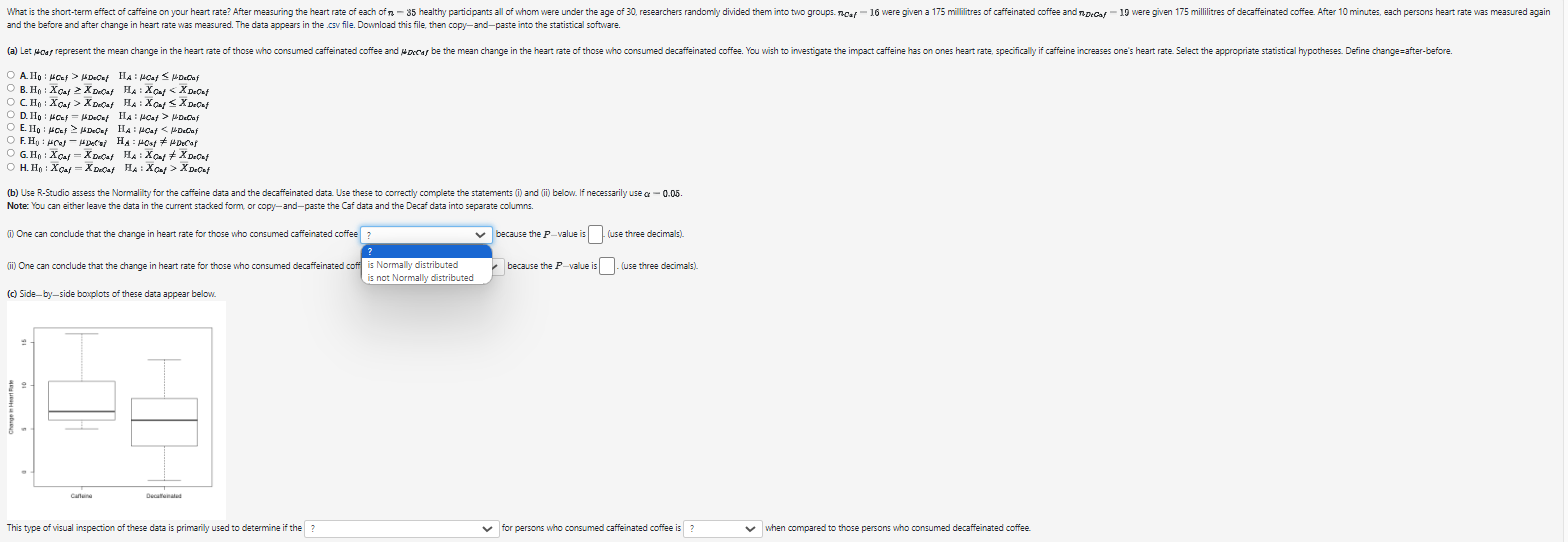 Solved Data to be entered into R Studio.CafData(2nd column) | Chegg.com
