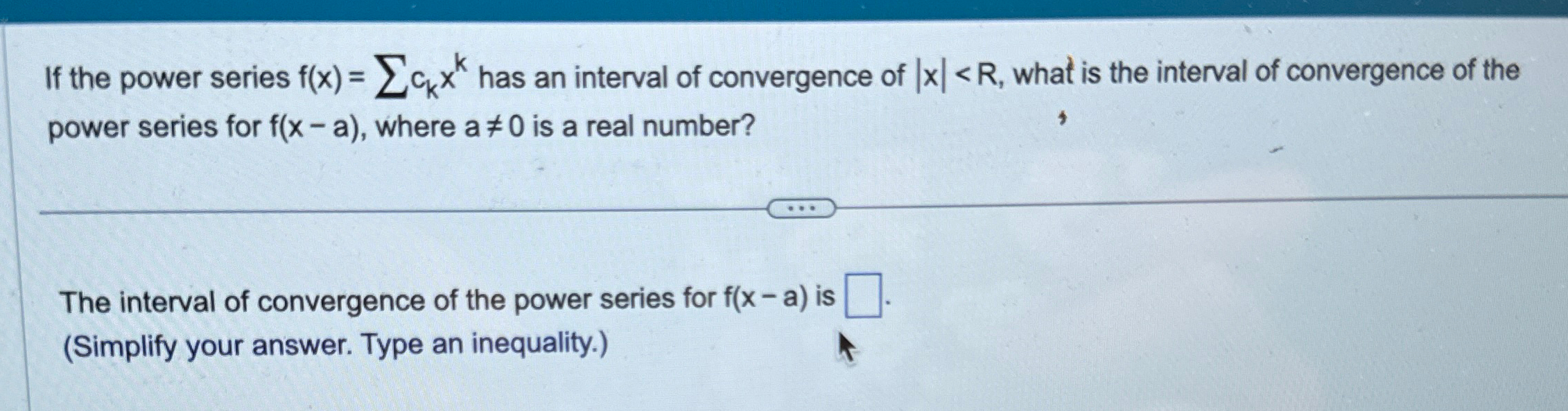Solved If the power series f(x)=∑??ckxk ﻿has an interval of | Chegg.com