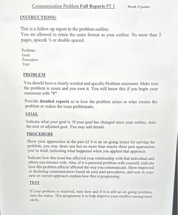 INSTRUCTIONS: This is a follow up report to the | Chegg.com