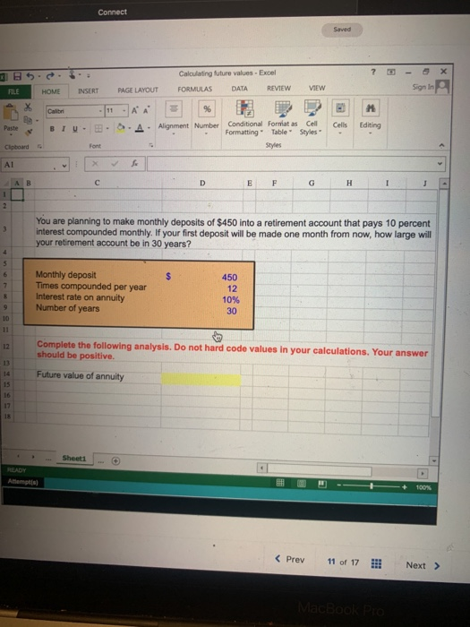 Solved ? 5 Calculating EAR-Excel FORMULAS DATA REVIEW TE | Chegg.com