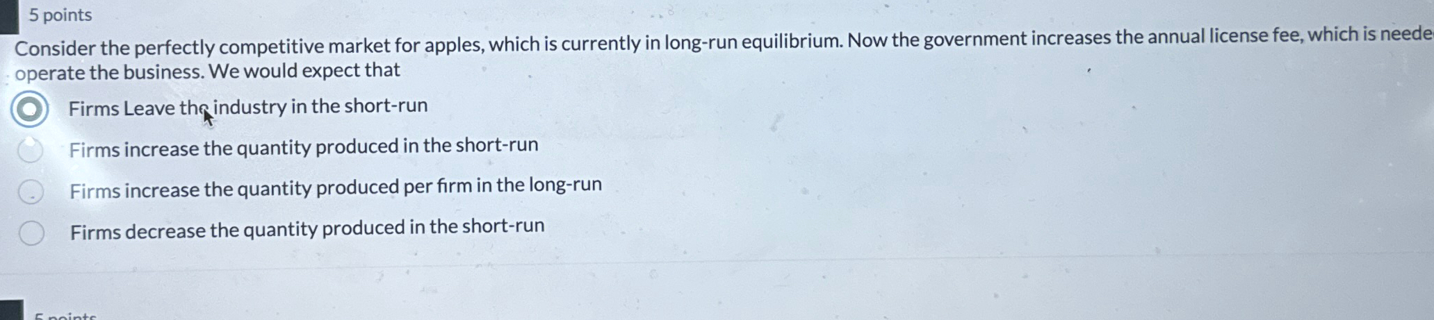 Solved 5 ﻿pointsConsider the perfectly competitive market | Chegg.com