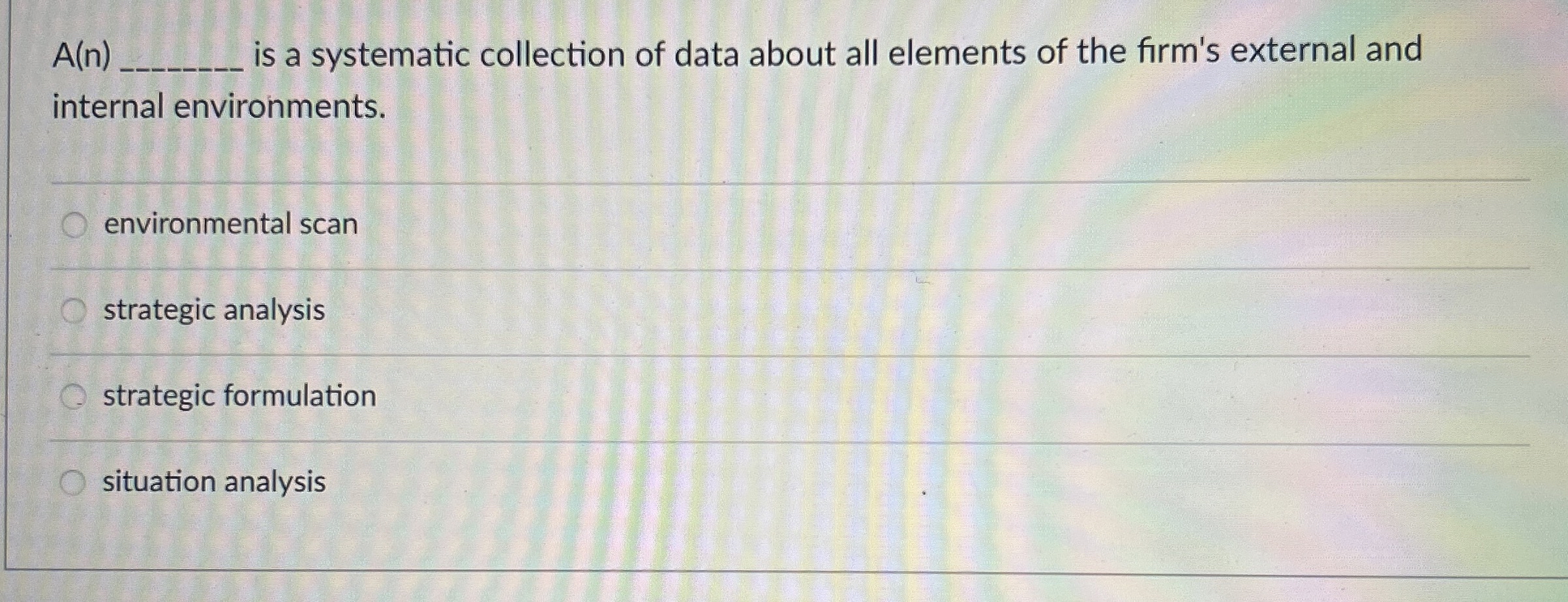 Solved A(n) ﻿is a systematic collection of data about all | Chegg.com
