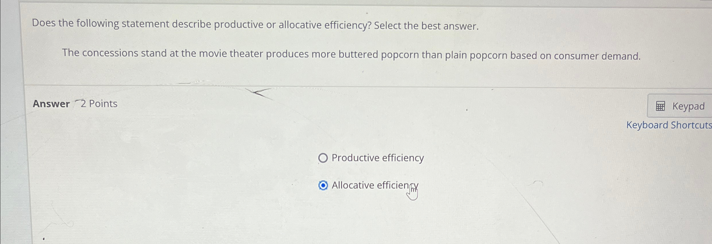 Solved Does the following statement describe productive or | Chegg.com