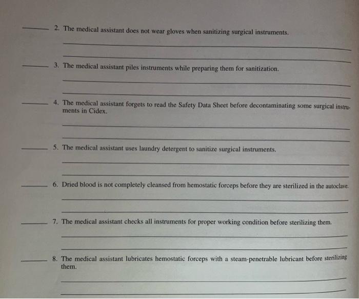 Solved C. Sanitization For each of the following situations | Chegg.com