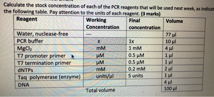1:3 colony 50 Microlitres PCR that contains | Chegg.com