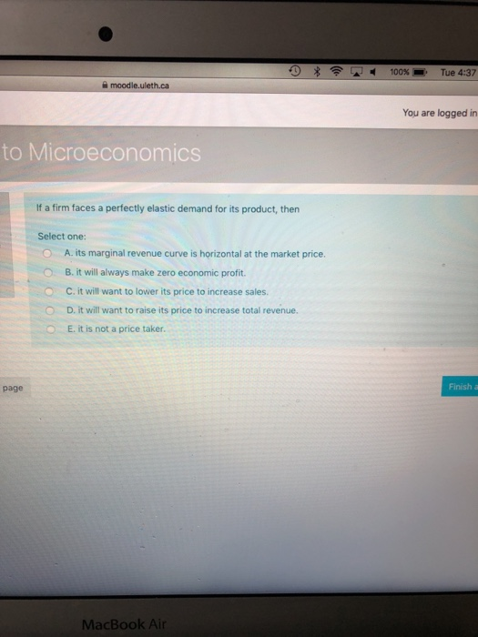 Solved * 100% Tue 4:37 moodle.uleth.ca You are logged in to | Chegg.com
