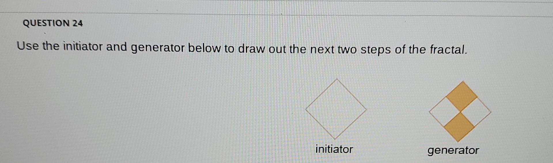 Solved QUESTION 24 Use the initiator and generator below to | Chegg.com