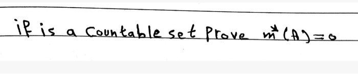 Solved if is a countable set Prove in (A)=0 if is a | Chegg.com