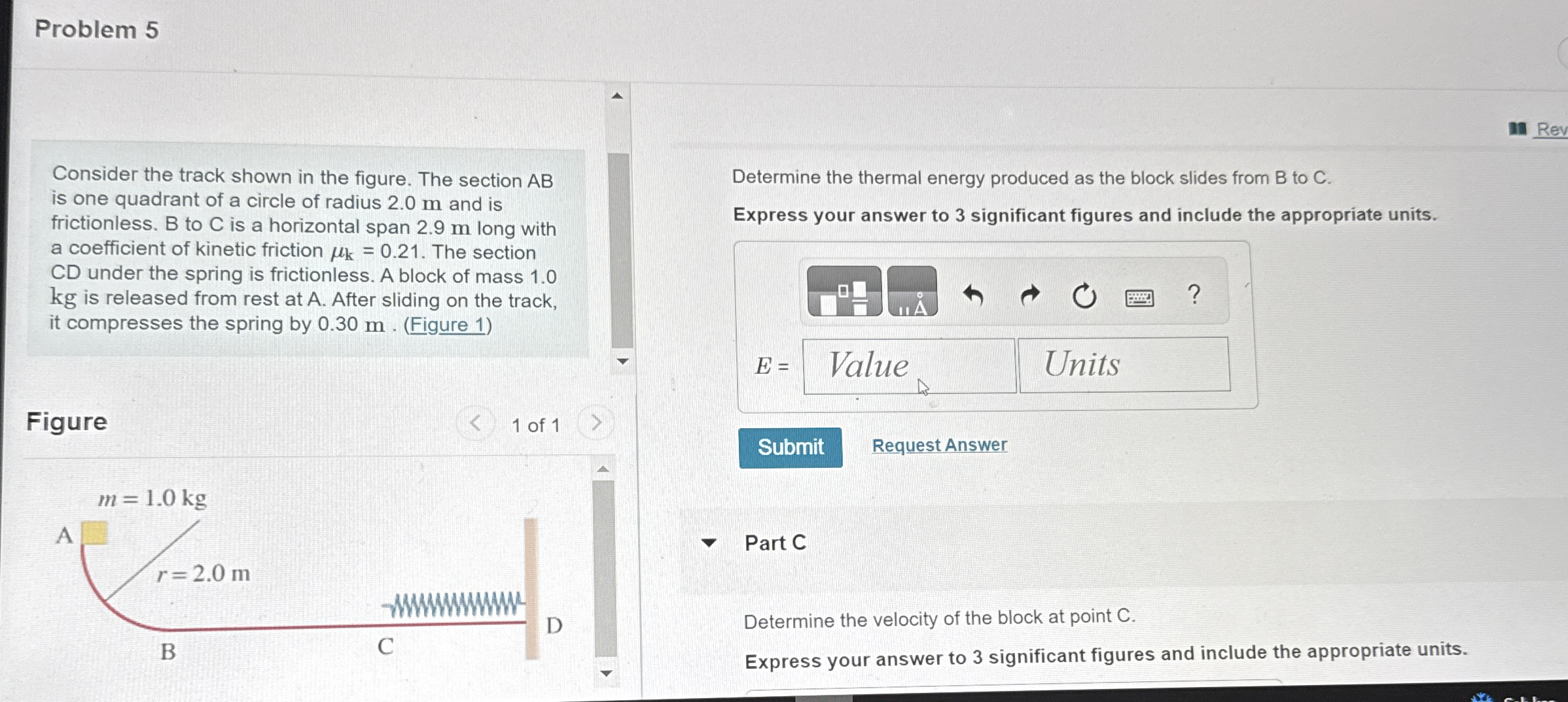 Solved Problem 5Consider the track shown in the figure. The | Chegg.com