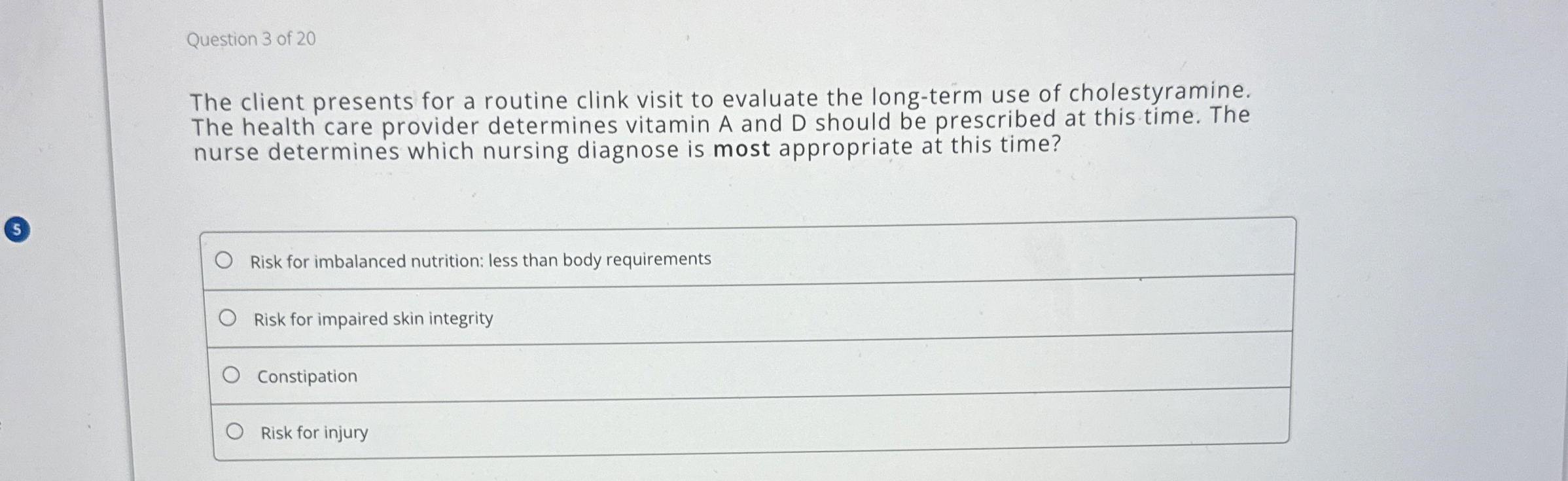 Solved Question 3 ﻿of 20The client presents for a routine | Chegg.com