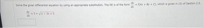 Solved Solve the given differential equation by using an | Chegg.com