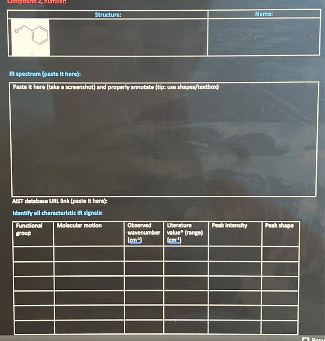 Solved IR spectrum (paste it here): AIS database URL link | Chegg.com