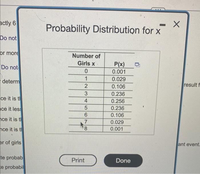 Solved Probability Distribution for xThe accompanying table | Chegg.com