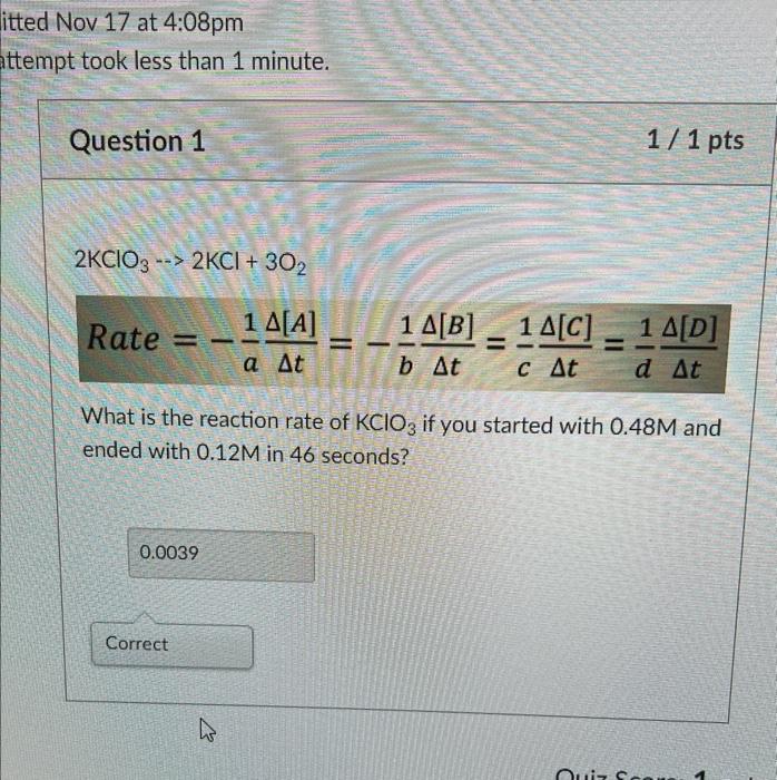 Solved 2KClO3…2KCl+3O2 Rate | Chegg.com