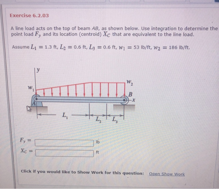 Solved Exercise 6.2.03 A line load acts on the top of beam | Chegg.com