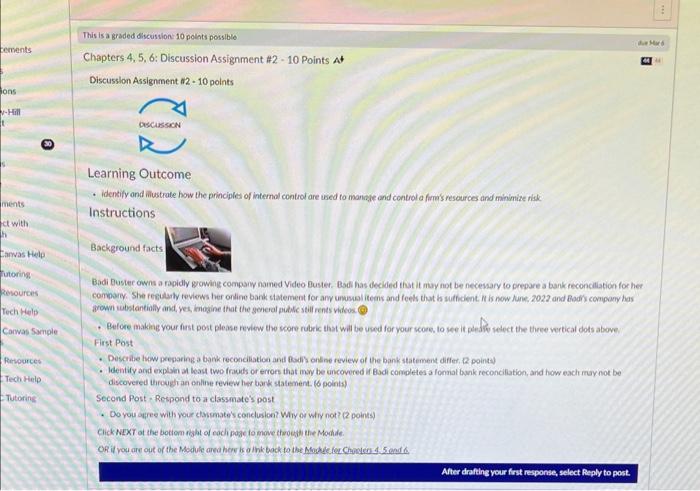 Solved Chapters 4, 5, 6: Discussion Assignment #2 - 10 | Chegg.com