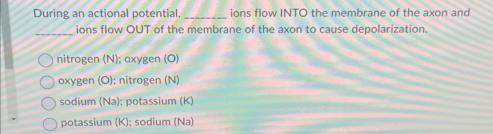 Solved During an actional potential, q, ﻿ions flow INTO the | Chegg.com