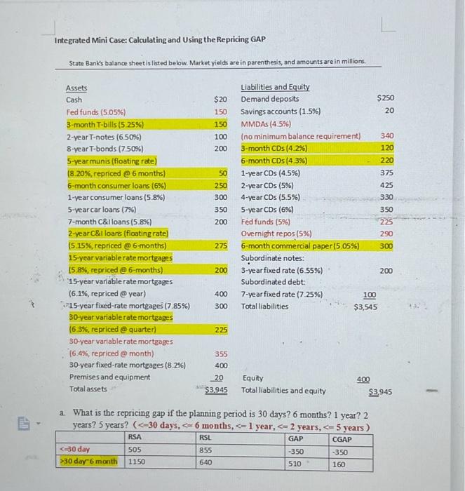 Solved fil Integrated Mini Case: Calculating and Using the | Chegg.com