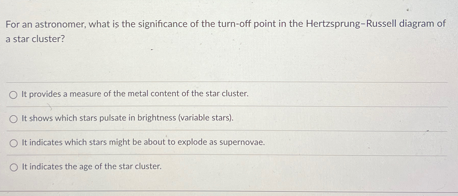 Solved For an astronomer, what is the significance of the | Chegg.com