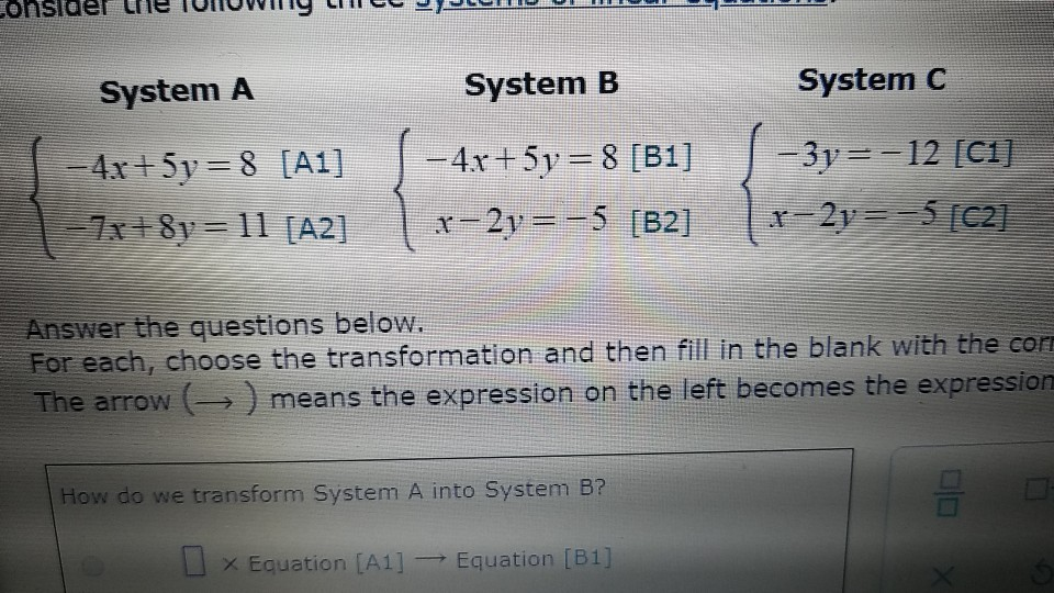 Solved A to B and B to C how do u transform the system | Chegg.com