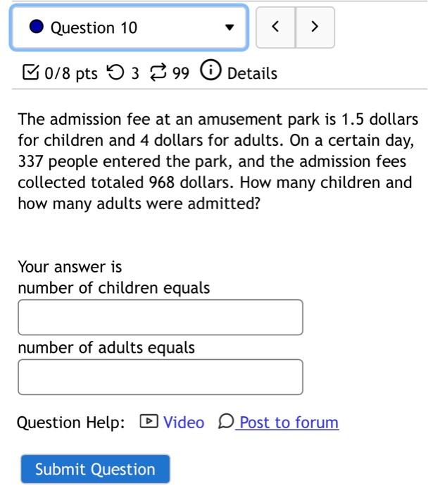 Solved Question 9 > 50/8 pts 53 99 0 Details If Antonio has | Chegg.com