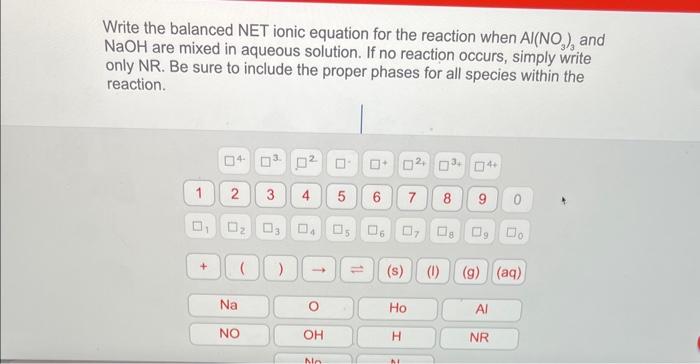 Solved Write the balanced NET ionic equation for the | Chegg.com