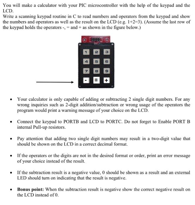 Solved WRITE A C-LANGUAGE CODE THAT WORKS WITH THE | Chegg.com