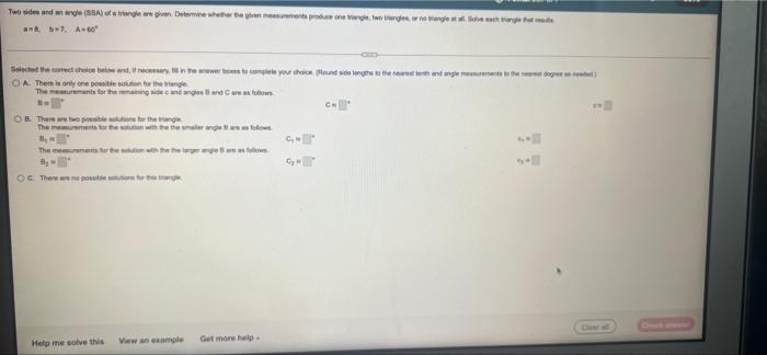 Solved Two sides and an angle (SBA) of a triangle are given. | Chegg.com