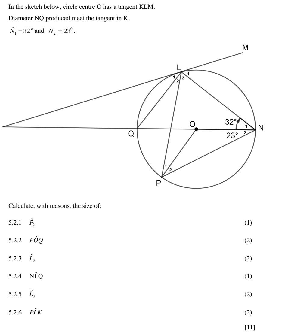 Solved In the sketch below, circle centre O has a tangent | Chegg.com