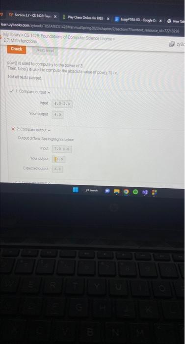 Solved Jump to level 1 Compute: z=∣∣y3−x∣∣ Ex: If the input | Chegg.com