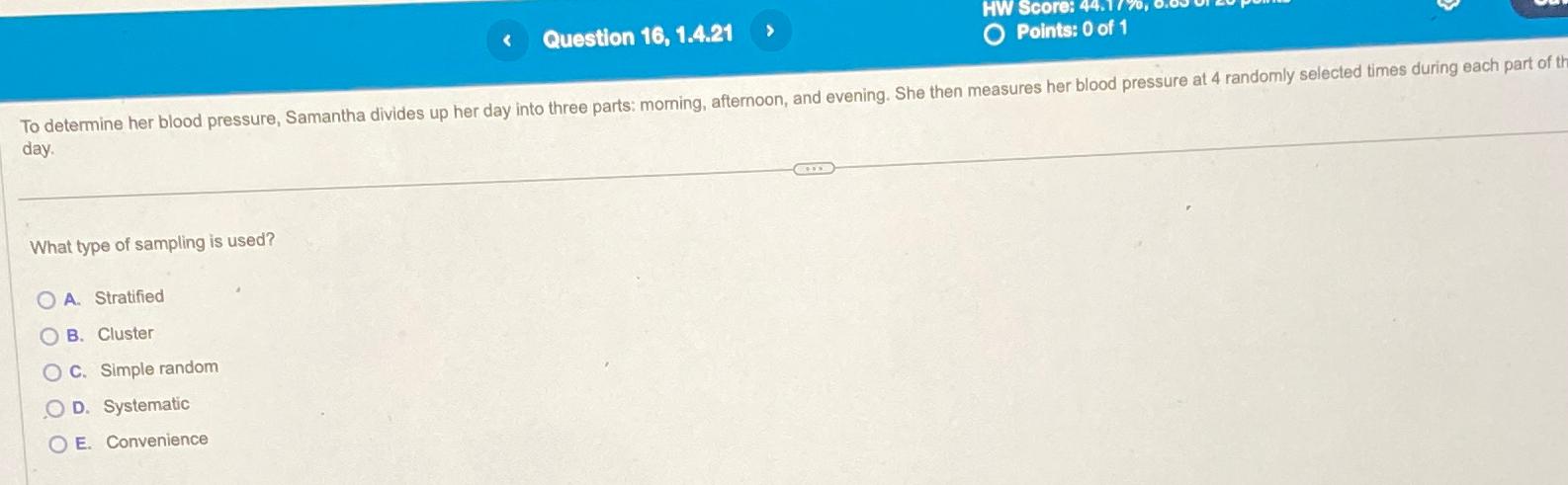 Solved Question 16, 1.4.21\\nPoints: 0 of 1\\nTo determine | Chegg.com