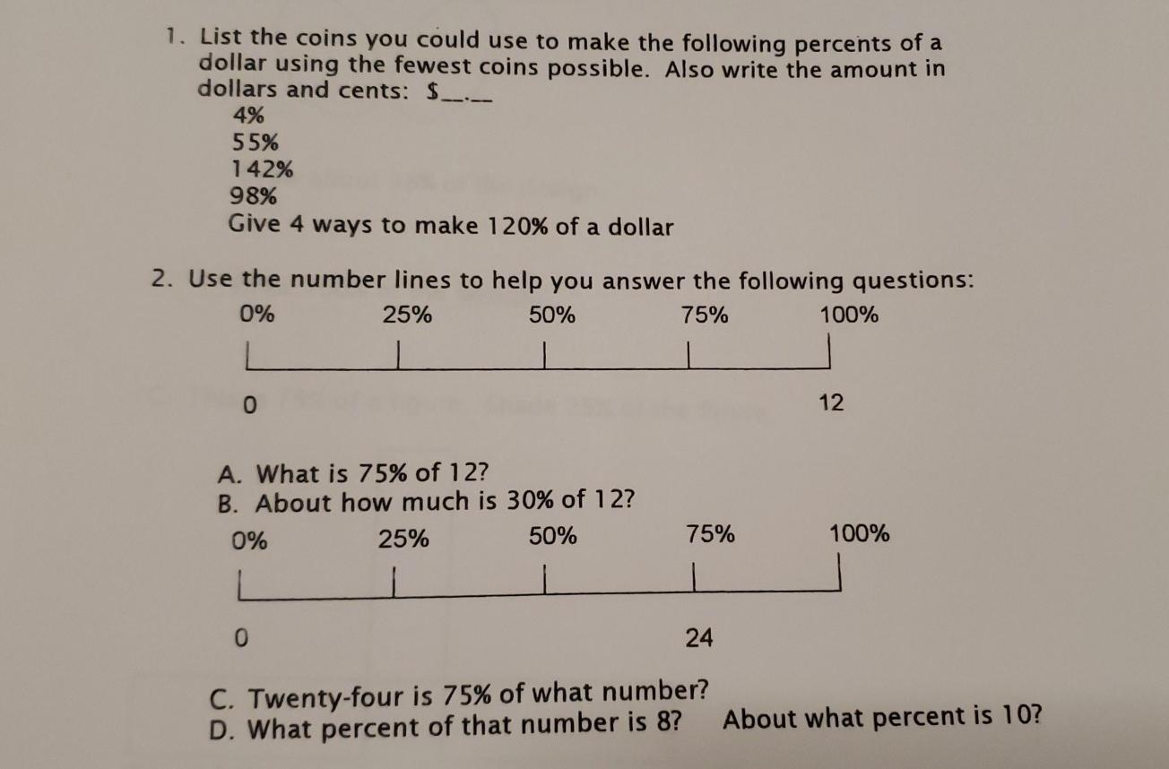 Solved 1. List the coins you could use to make the following | Chegg.com