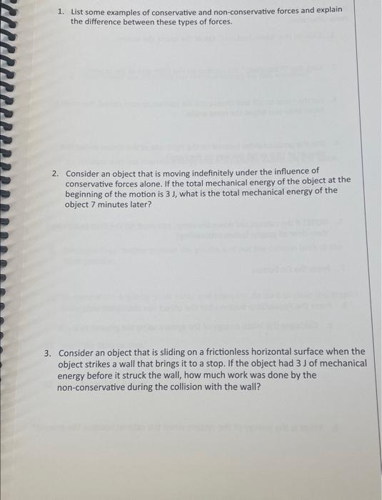 Solved 1. List some examples of conservative and | Chegg.com