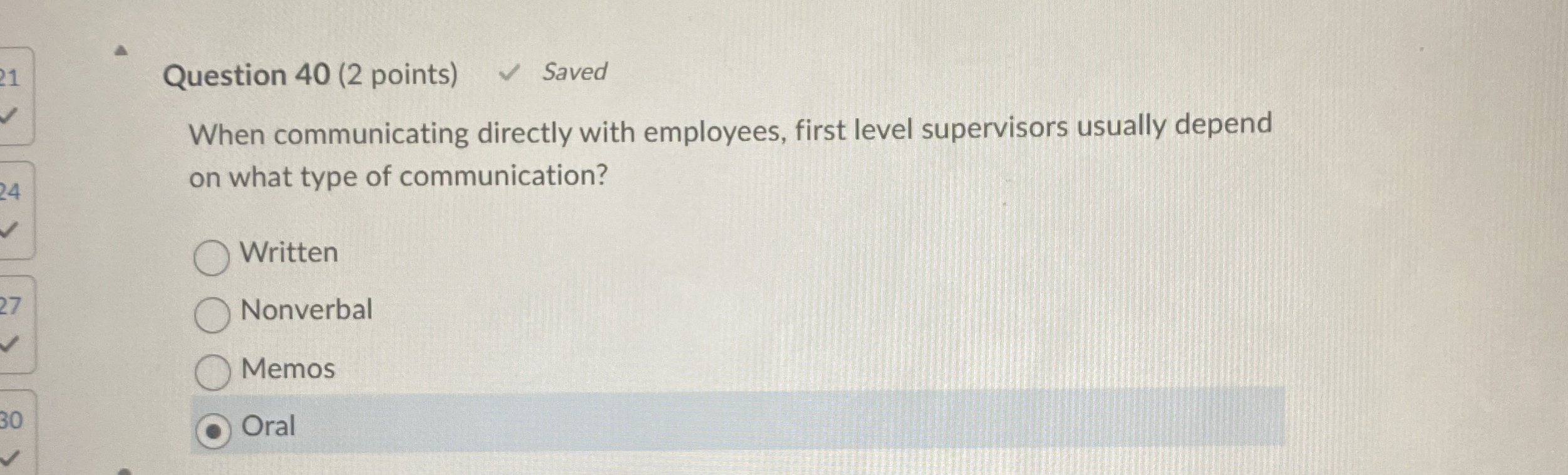 Solved Question 40 (2 ﻿points) ﻿SavedWhen communicating | Chegg.com