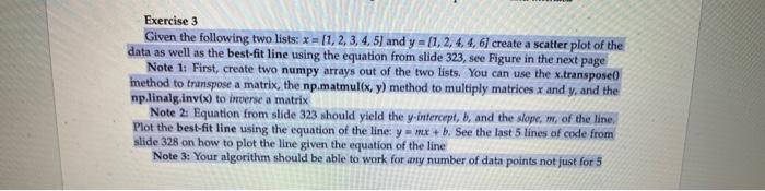 Exercise 3 Given the following two lists: | Chegg.com